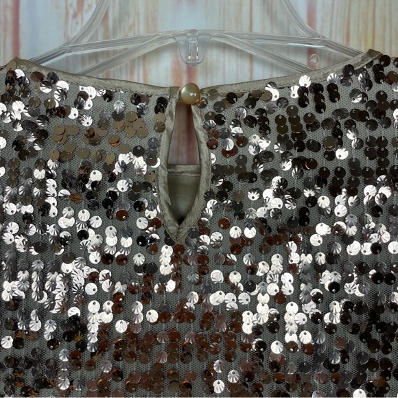 Yuni Los Angeles | Tops | Yuni Los Angeles Rose Gold Sequin Tunic Blouse Ml | Poshmark